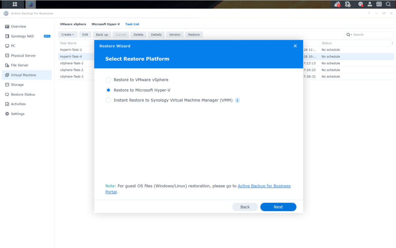 Three-tiered data backup for virtual machines in education